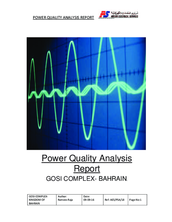 (PDF) Power Quality Analysis Report GOSI COMPLEX-BAHRAIN | ramees raja ...