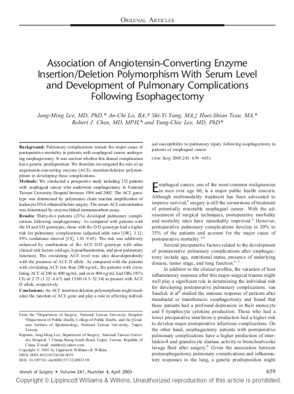 Pdf Association Of Angiotensin Converting Enzyme Ace Gene Insertiondeletion Polymorphism