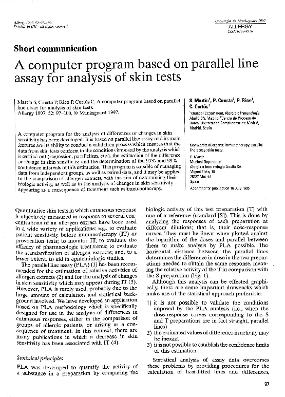 (PDF) A computer program based on parallel line assay for analysis of ...