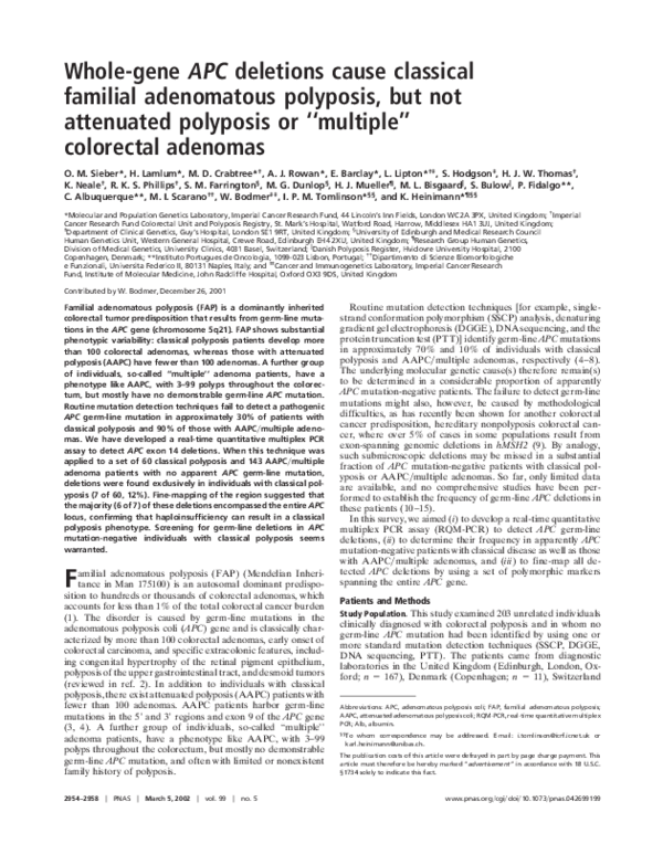 (PDF) Familial Adenomatous Polyposis with Atypical Clinical Morphology ...