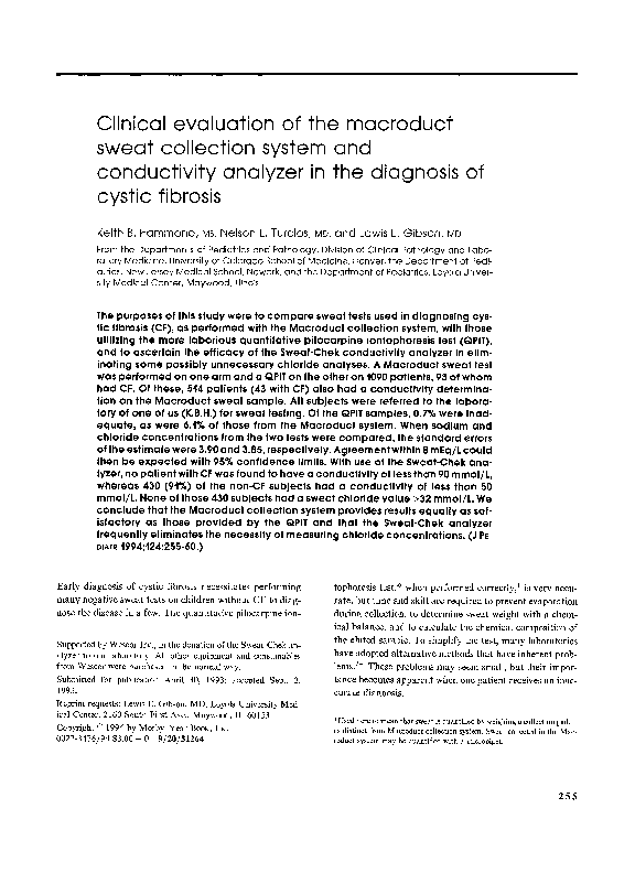 (PDF) Clinical evaluation of the macroduct sweat collection system and ...