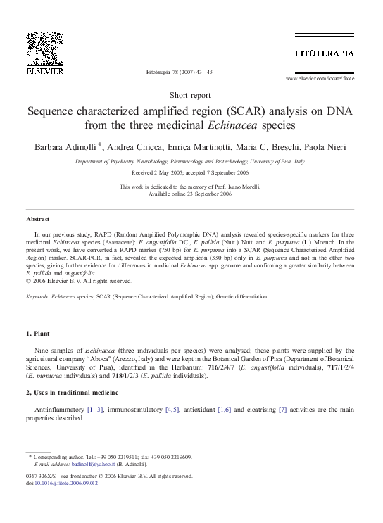 (PDF) Sequence characterized amplified region (SCAR) analysis on DNA ...