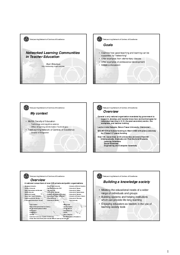 (PDF) Networked Learning Communities in Teacher Education
