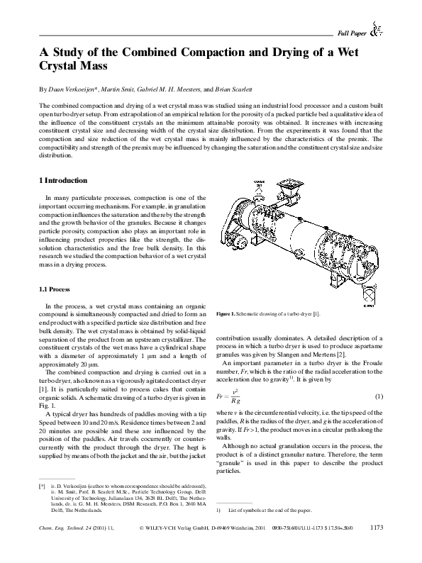 (PDF) Compaction and Drying of Wet Crystal Mass
