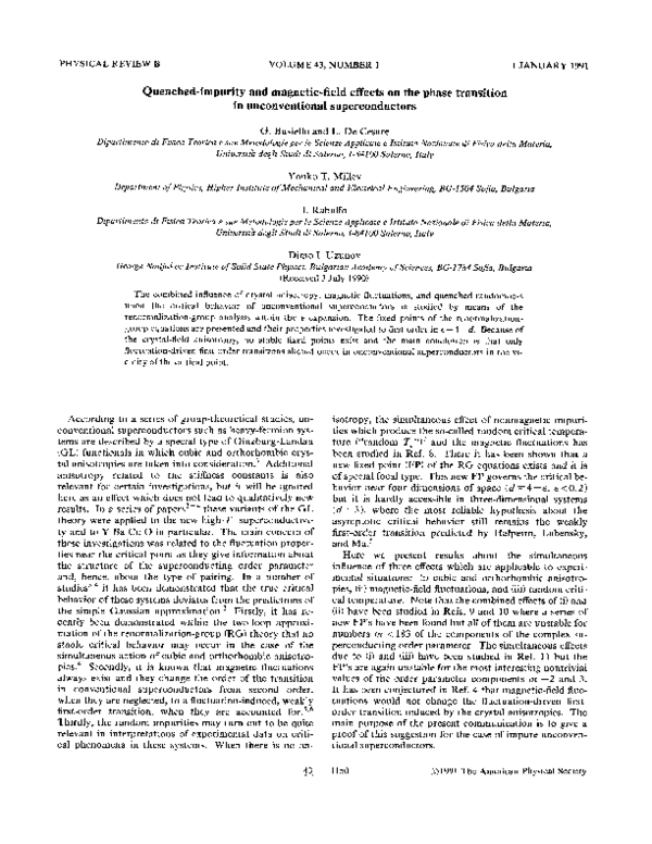(PDF) Quenched-impurity and magnetic-field effects on the phase transition in unconventional ...