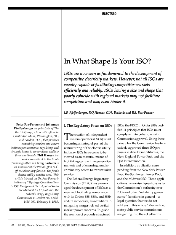 (PDF) In What Shape Is Your ISO