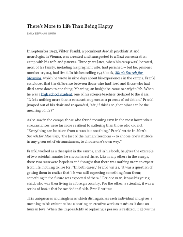 (DOC) There's More to Life Than Being Happy