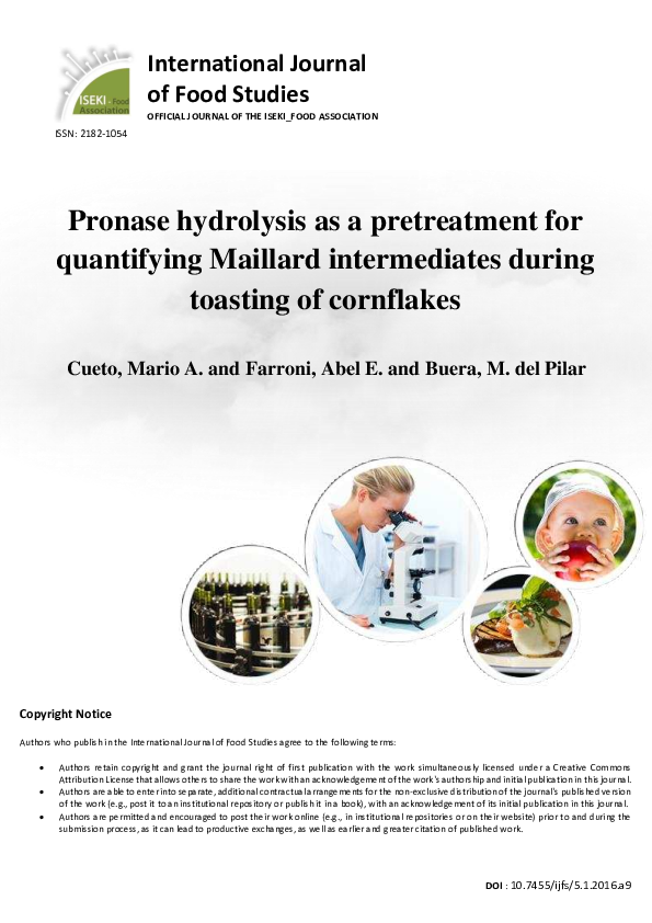 (PDF) Pronase hydrolysis as a pretreatment for quantifying Maillard ...