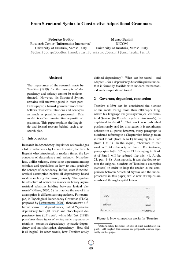 (PDF) From Structural Syntax to Constructive Adpositional Grammars