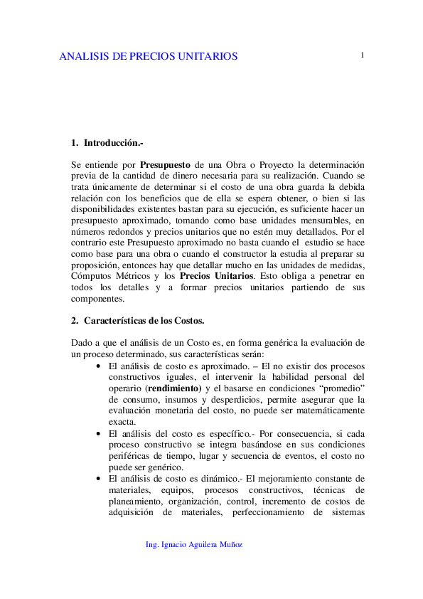 (PDF) ANALISIS DE PRECIOS UNITARIOS
