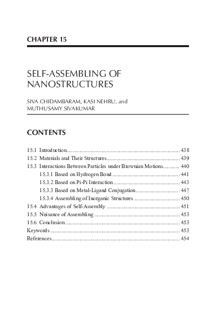 (PDF) Self-Assembling of Nanostructures