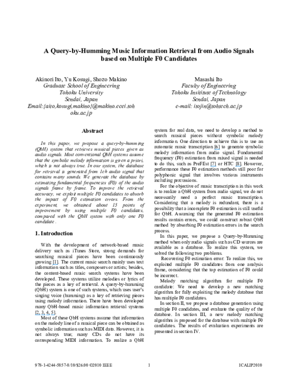 (PDF) A query-by-humming music information retrieval from audio signals based on multiple F0 ...