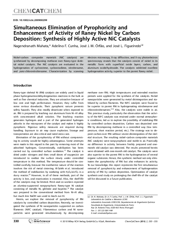(PDF) Simultaneous Elimination of Pyrophoricity and Enhancement of ...
