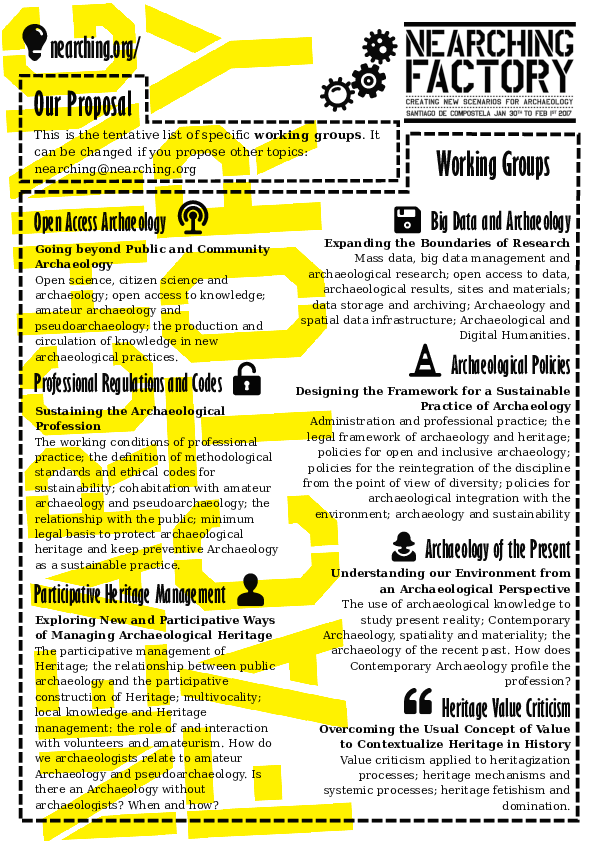 (PDF) Our Proposal of Working Groups (tentative) | Nearching Factory ...