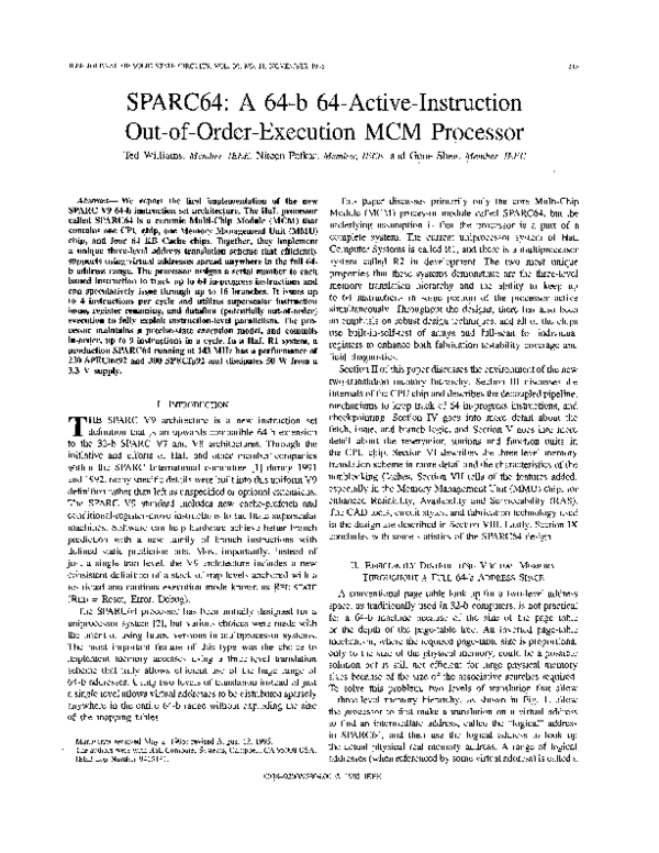 (PDF) SPARC64: a 64-b 64-active-instruction out-of-order-execution MCM ...