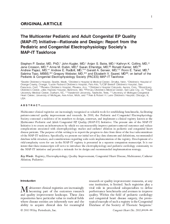 (PDF) The Multicenter Pediatric and Adult Congenital EP Quality (MAP-IT ...