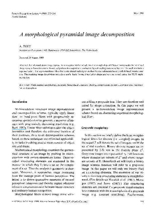 (PDF) A morphological pyramidal image decomposition