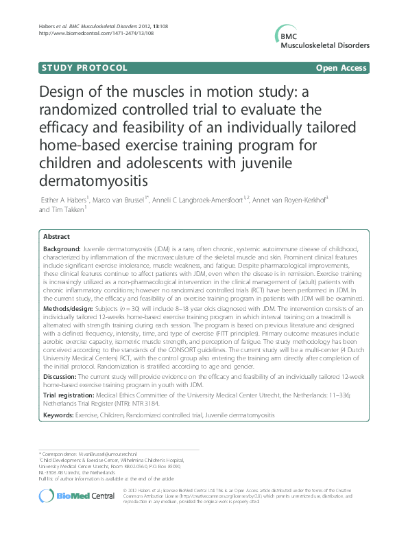 (PDF) Design of the muscles in motion study: a randomized controlled trial to evaluate the ...