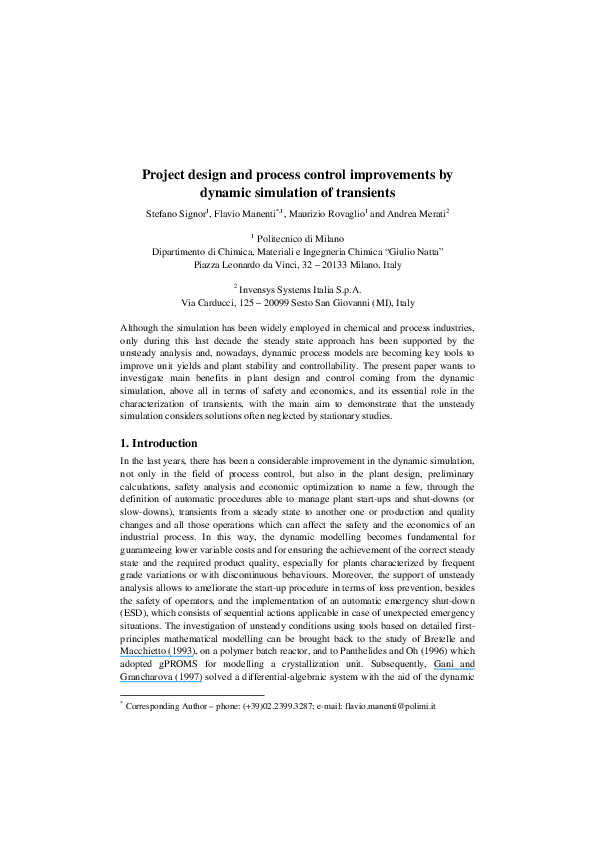 (PDF) Project design and process control improvements by dynamic ...