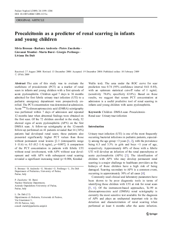 (PDF) Procalcitonin as a predictor of renal scarring in infants and ...