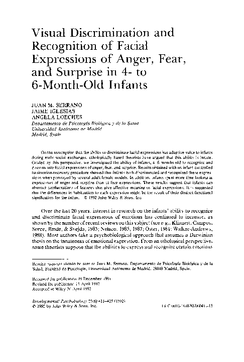 (PDF) Visual discrimination and recognition of facial expressions of anger, fear, and surprise ...