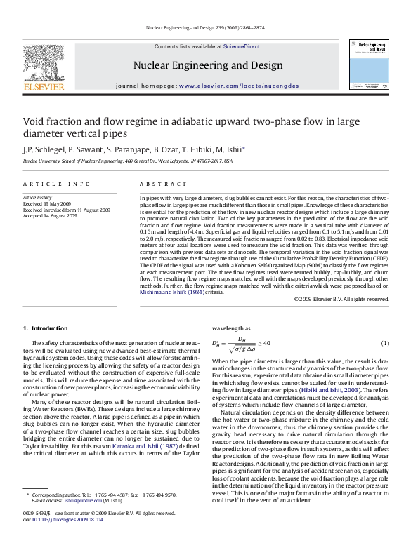 (PDF) Void fraction and flow regime in adiabatic upward two-phase flow in large diameter ...