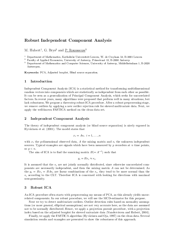 (PDF) Robust independent component analysis