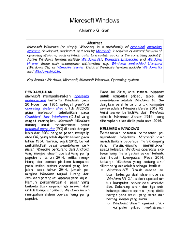 (DOC) Microsoft Windows