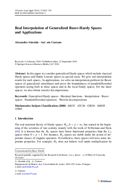 Pdf Interpolation In Generalized Besov Spaces