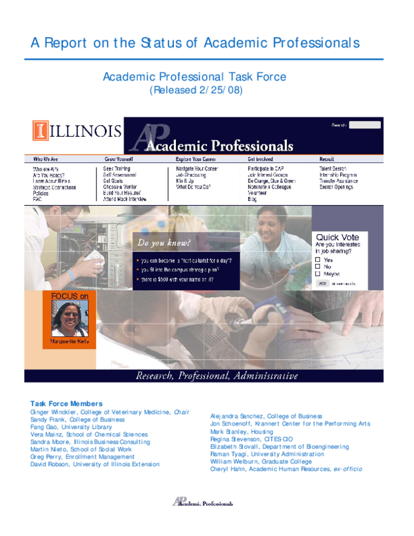 (PDF) A Report on the Status of Academic Professionals