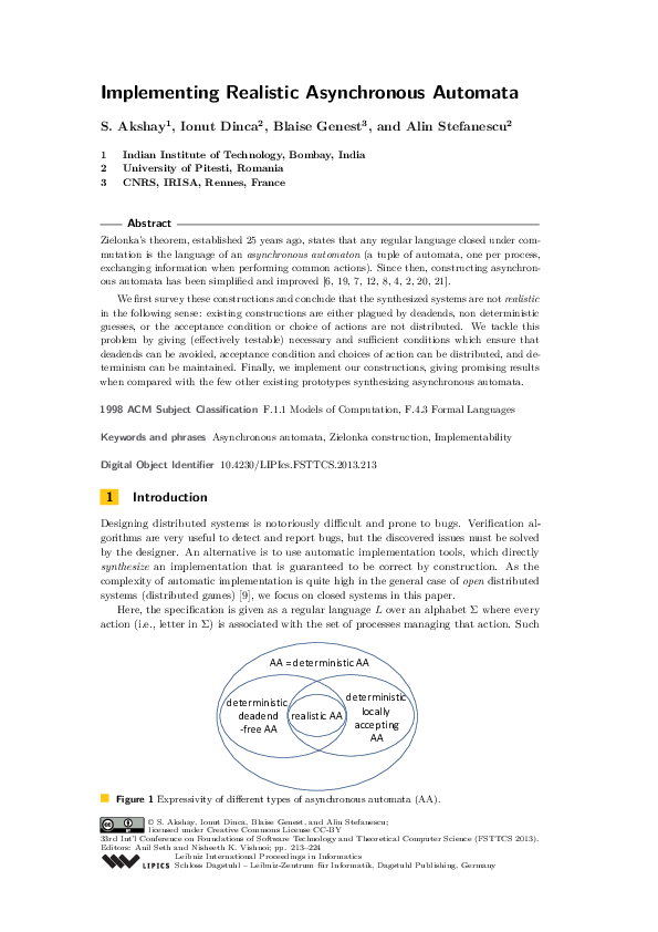 (PDF) Implementing Realistic Asynchronous Automata