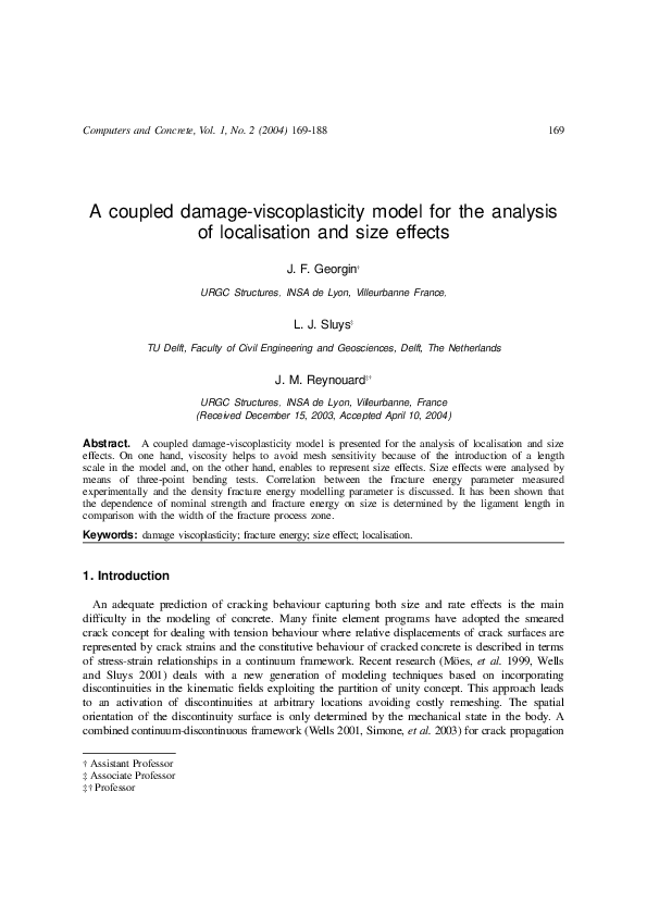 (PDF) A coupled damage-viscoplasticity model for the analysis of localisation and size effects