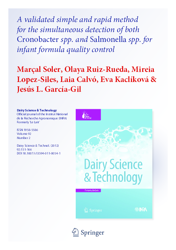 Pdf A Validated Simple And Rapid Method For The Simultaneous Detection Of Both Cronobacter Spp