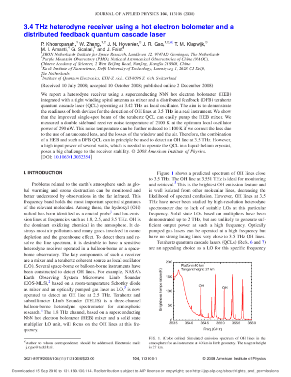 (PDF) Cold-Electron Bolometer Arrays for THz Detection | Leonid Kuzmin - Academia.edu