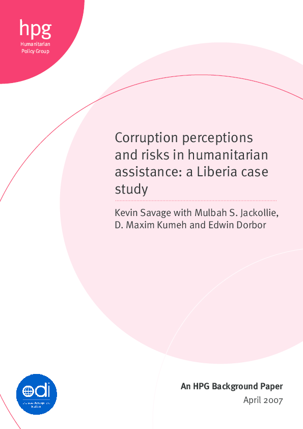 (PDF) Corruption perceptions and risks in humanitarian assistance: a ...