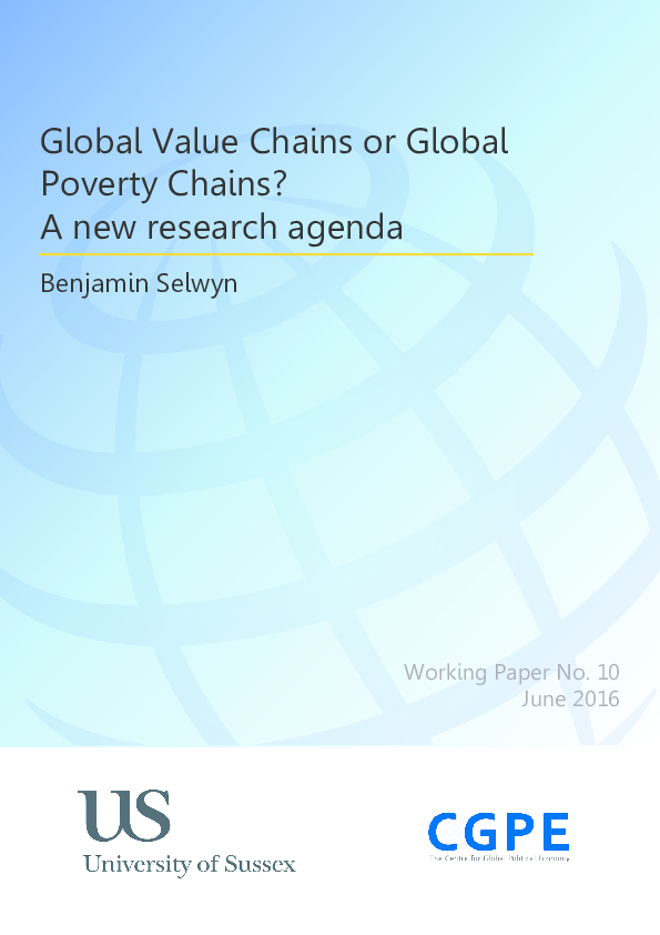 (PDF) Global Value Chains or Global Poverty Chains? A new research agenda