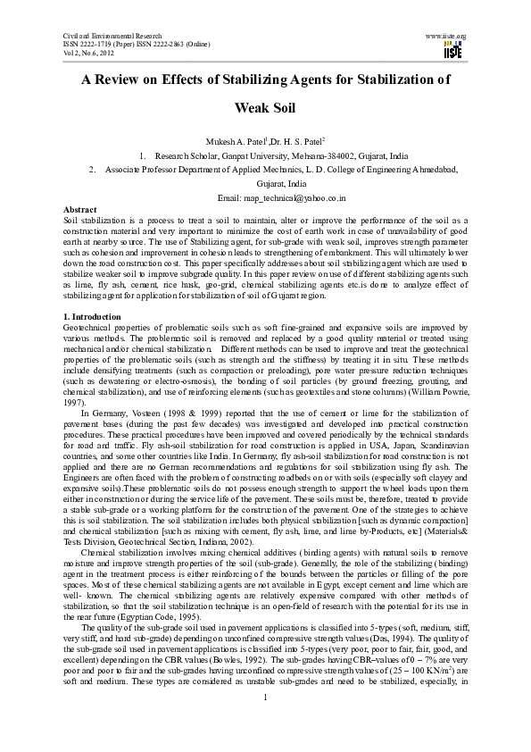 (PDF) A Review on Effects of Stabilizing Agents for Stabilization of ...
