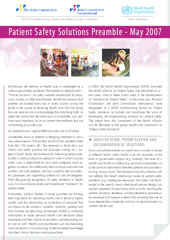 (PDF) Patient Safety Goals