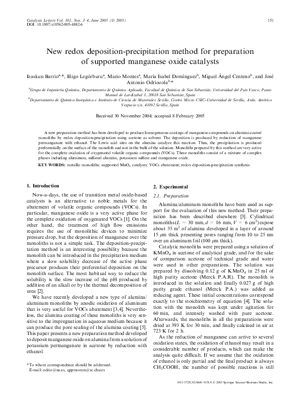 (PDF) New redox deposition-precipitation method for preparation of ...
