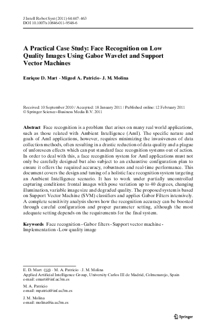 (PDF) A Practical Case Study: Face Recognition on Low Quality Images ...