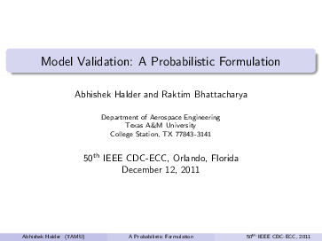 (PDF) Model validation: A probabilistic formulation | Raktim Halder - Academia.edu