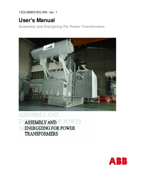 (PDF) User's Manual Assembly and Energizing For Power Transformers