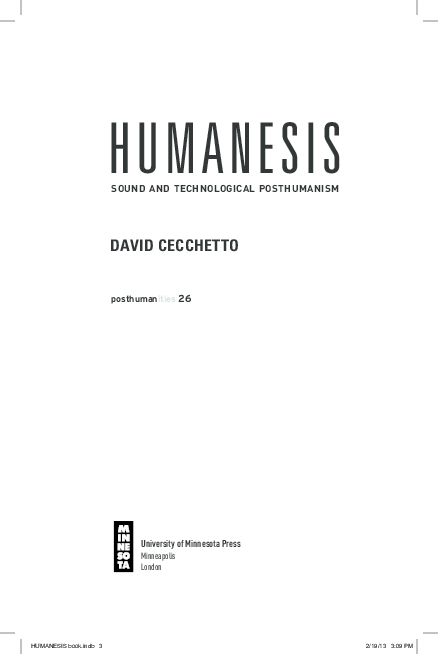(PDF) Posthumanism(s)