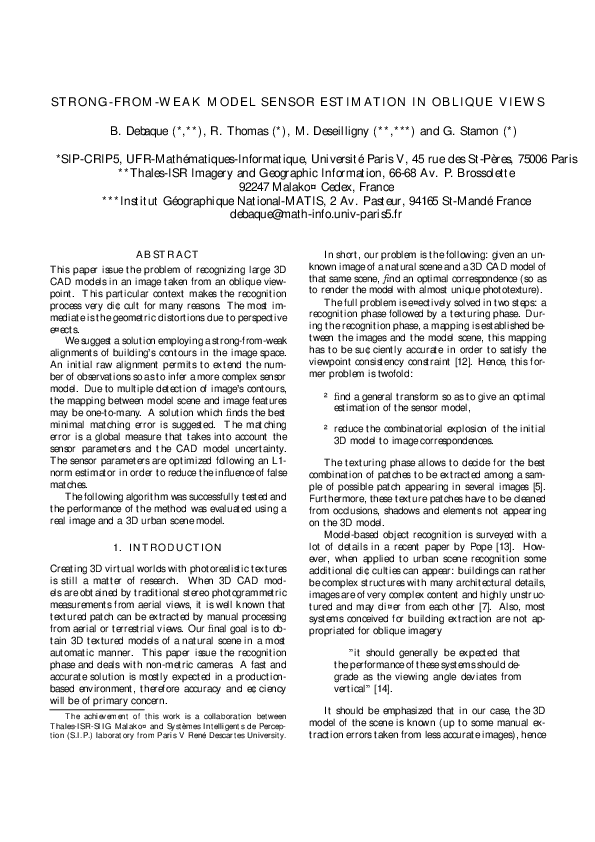(PDF) Strong-From-Weak Model Sensor Estimation in Oblique Views | marc ...