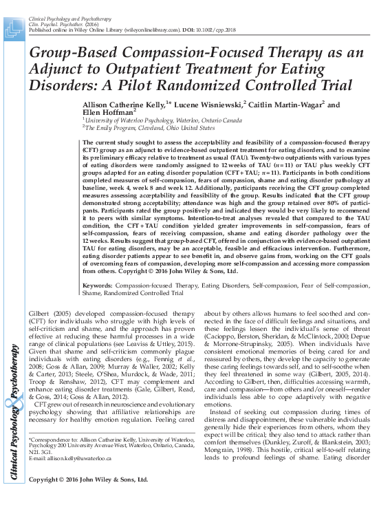 (PDF) Group-Based Compassion-Focused Therapy as an Adjunct to ...