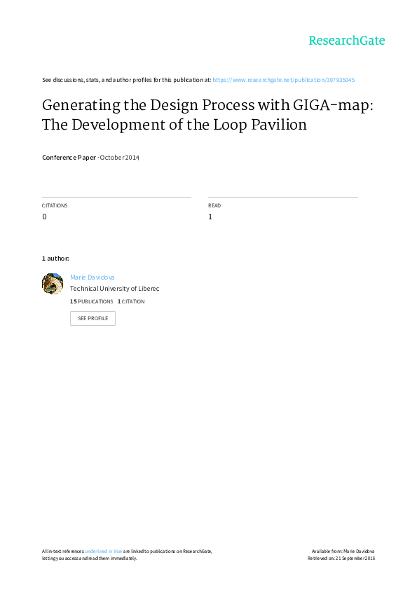 (PDF) Generating the Design Process with GIGA-map: The Development of ...