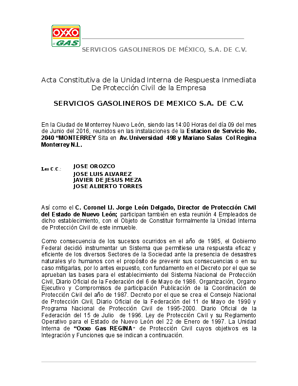 (DOC) Acta Constitutiva de la Unidad Interna de Respuesta Inmediata.docx REGINA