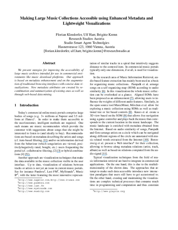 (PDF) Making Large Music Collections Accessible using Enhanced Metadata ...