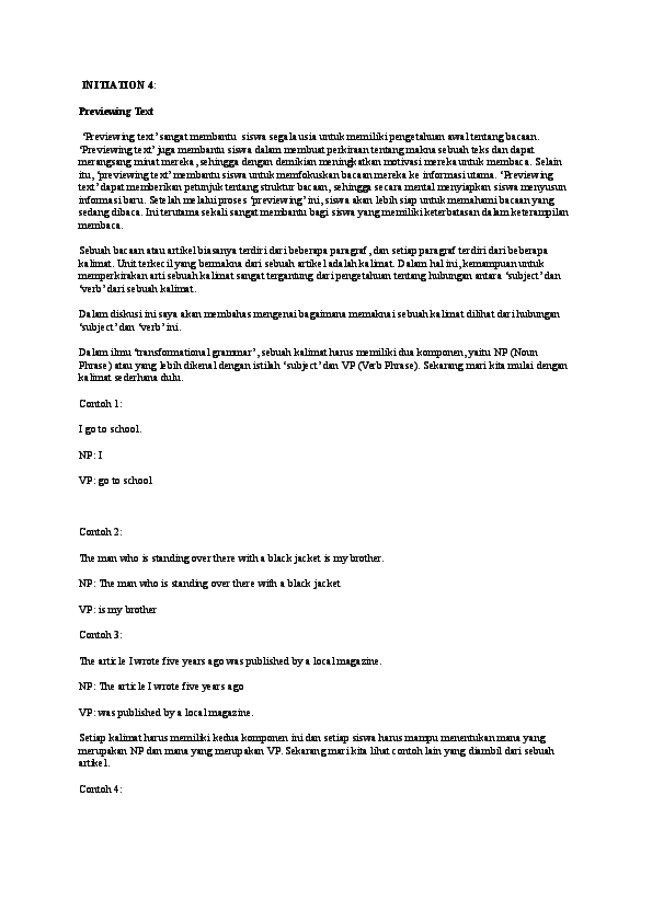 (DOC) INITIATION 4: Previewing Text