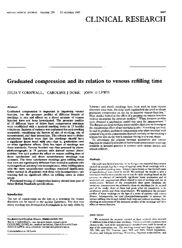 (PDF) Graduated compression and its relation to venous refilling time